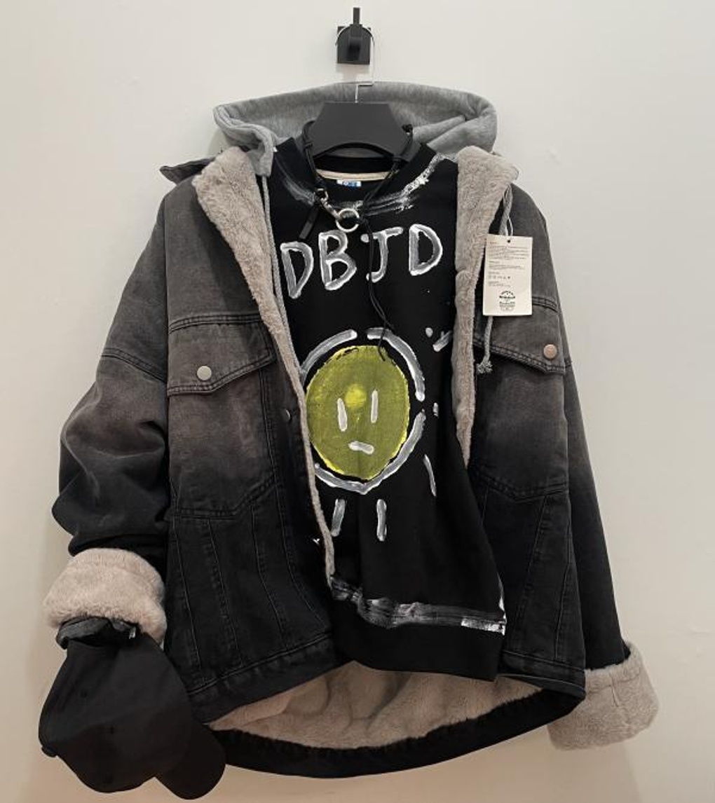 (JDZZ61B05)DBJD 남녀공용 밍크퍼 후드 데님자켓- 이랜드몰