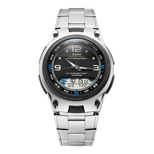 카시오 CASIO AW-82D-1AVDF (AW-82D-1A) 전자 스포츠 듀얼타임 남성 메탈시계 40mm- 이랜드몰