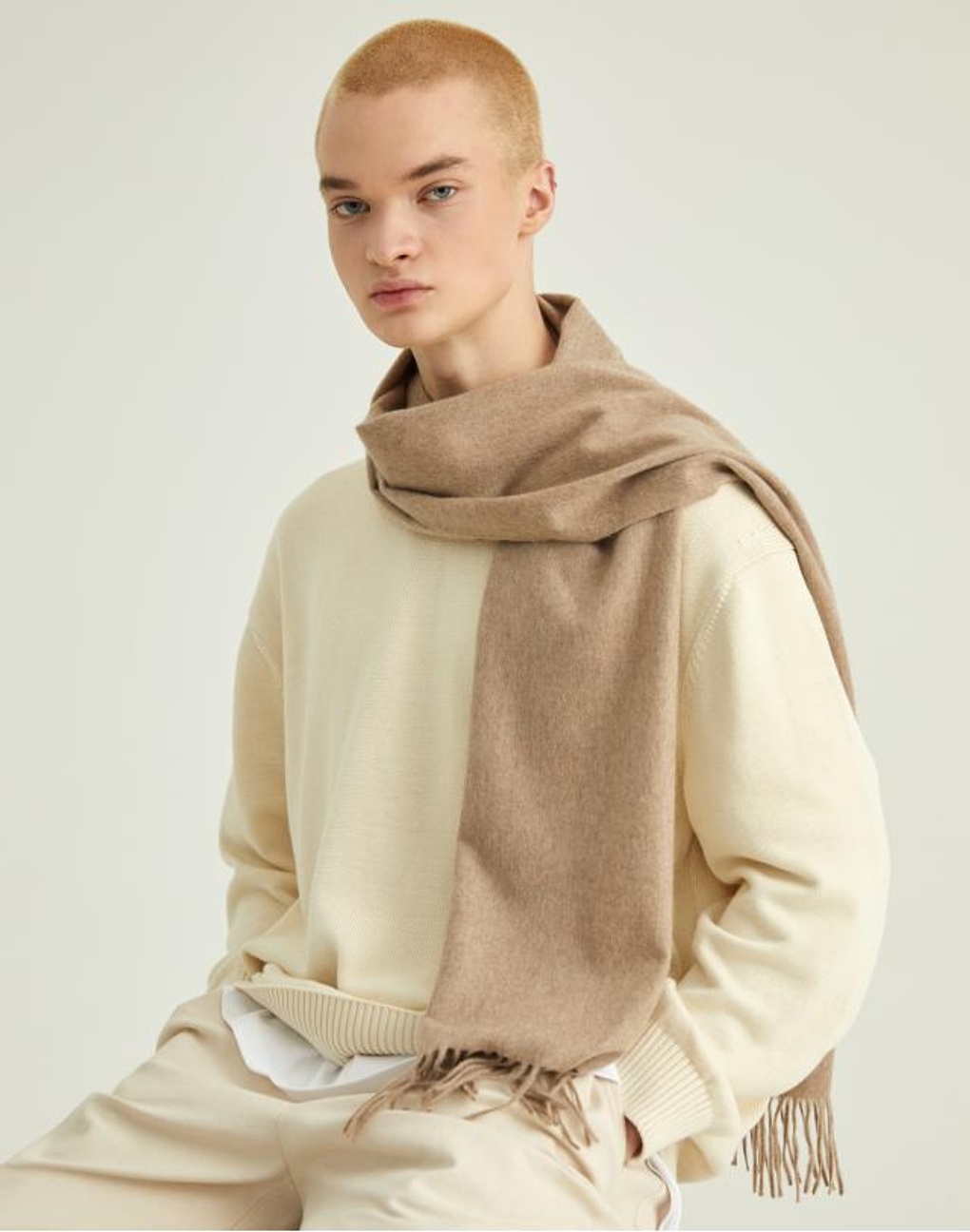 [21FW 질스튜어트 ACC 남성]캐시미어100 베이지 머플러 베이직 사이즈_JUMU1F119I2- 이랜드몰