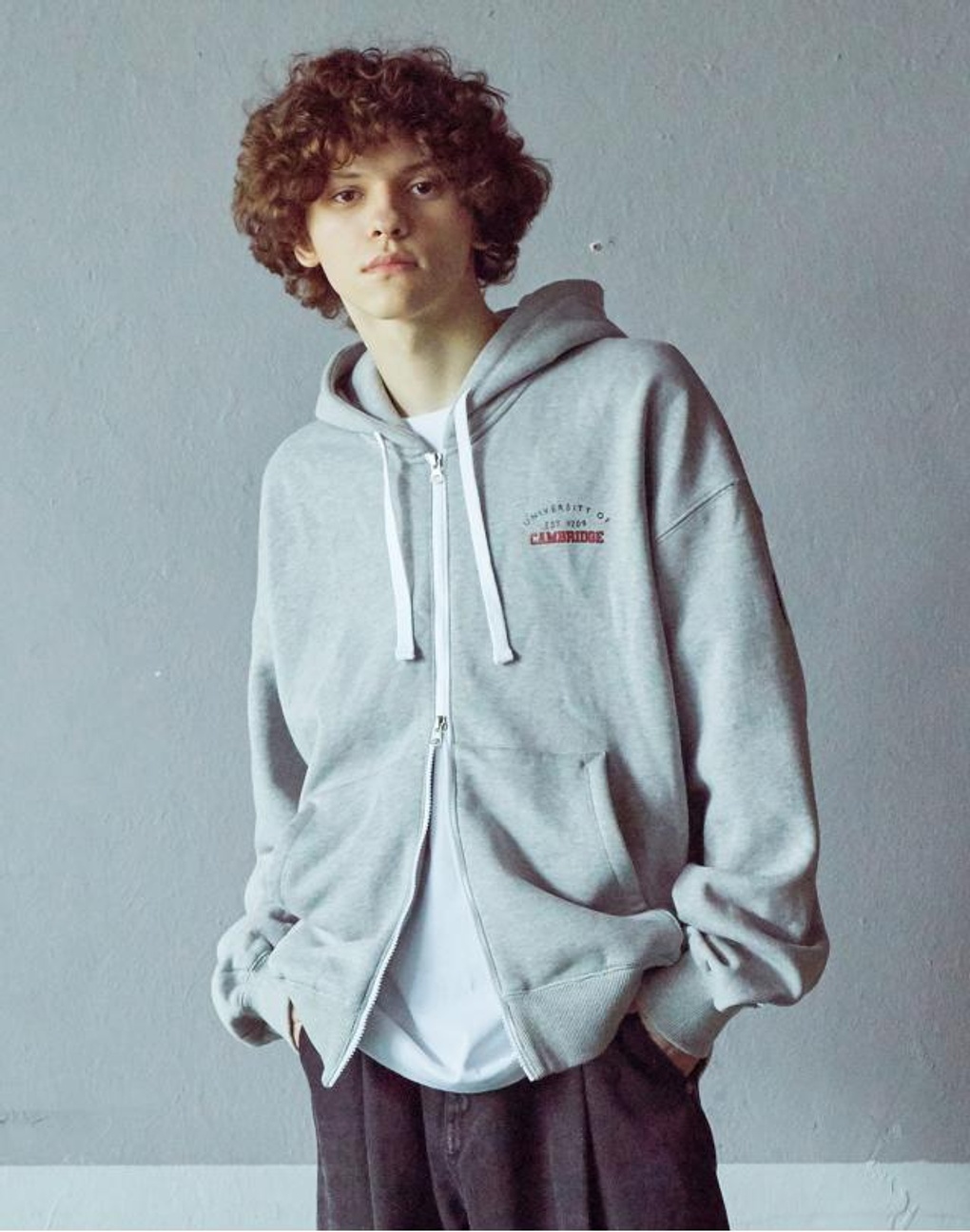 [21FW 헤지스 남성]그레이 캠브리지 2WAY 스웻 후디 집업_HZTS1D855G2- 이랜드몰