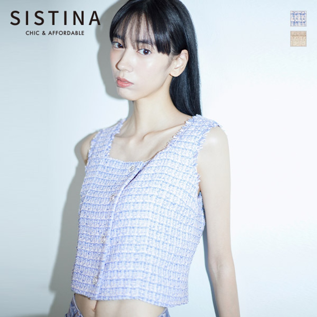 [22SS] 트위드 슬리브리스 탑_AWWBLM21050- 이랜드몰