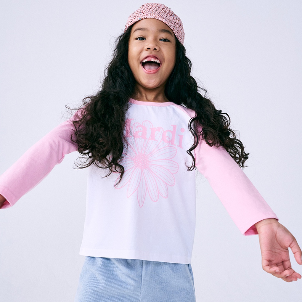 KIDS TSHIRT RAGLAN FLOWERMARDI_PINK PINK- 이랜드몰