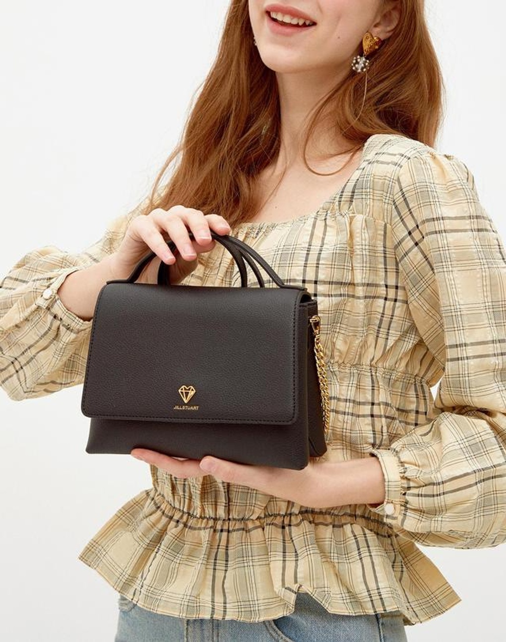 [21FW 질스튜어트 ACC 여성]블랙 골드 쁘띠 다이아로고 크로스백(S)_JABA1F966BK- 이랜드몰
