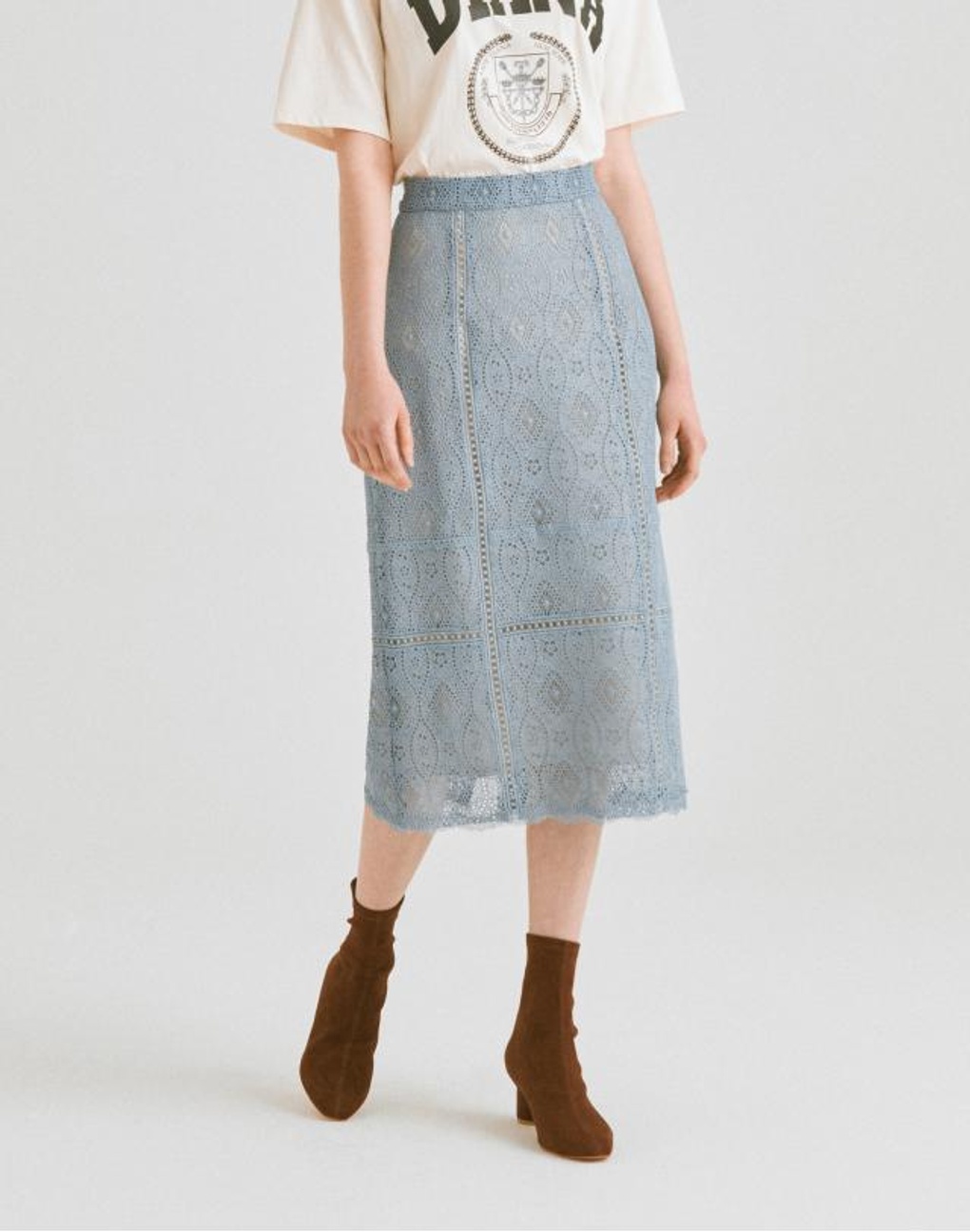 [21FW 질스튜어트 뉴욕 여성]블루 레이스 스커트_JSSK1C100B2- 이랜드몰