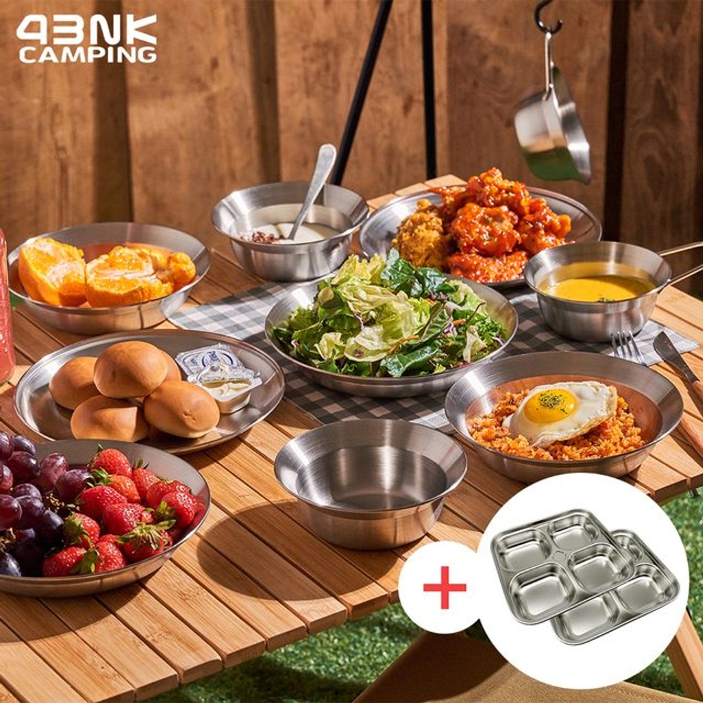 [1300k] [4BNK] 스텐 304 캠핑 식기 18P세트(4인용)- 이랜드몰