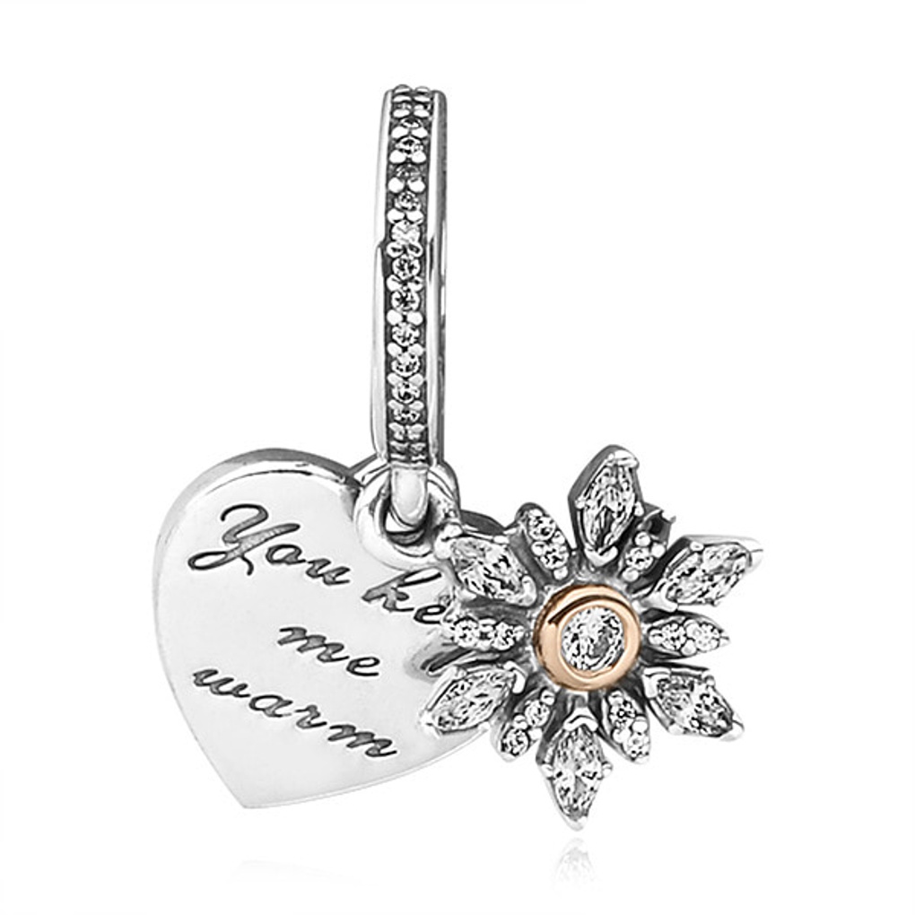 판도라 PANDORA 792012CZ 스노우페이크 눈송이 하트 펜던트 겸 댕글참- 이랜드몰