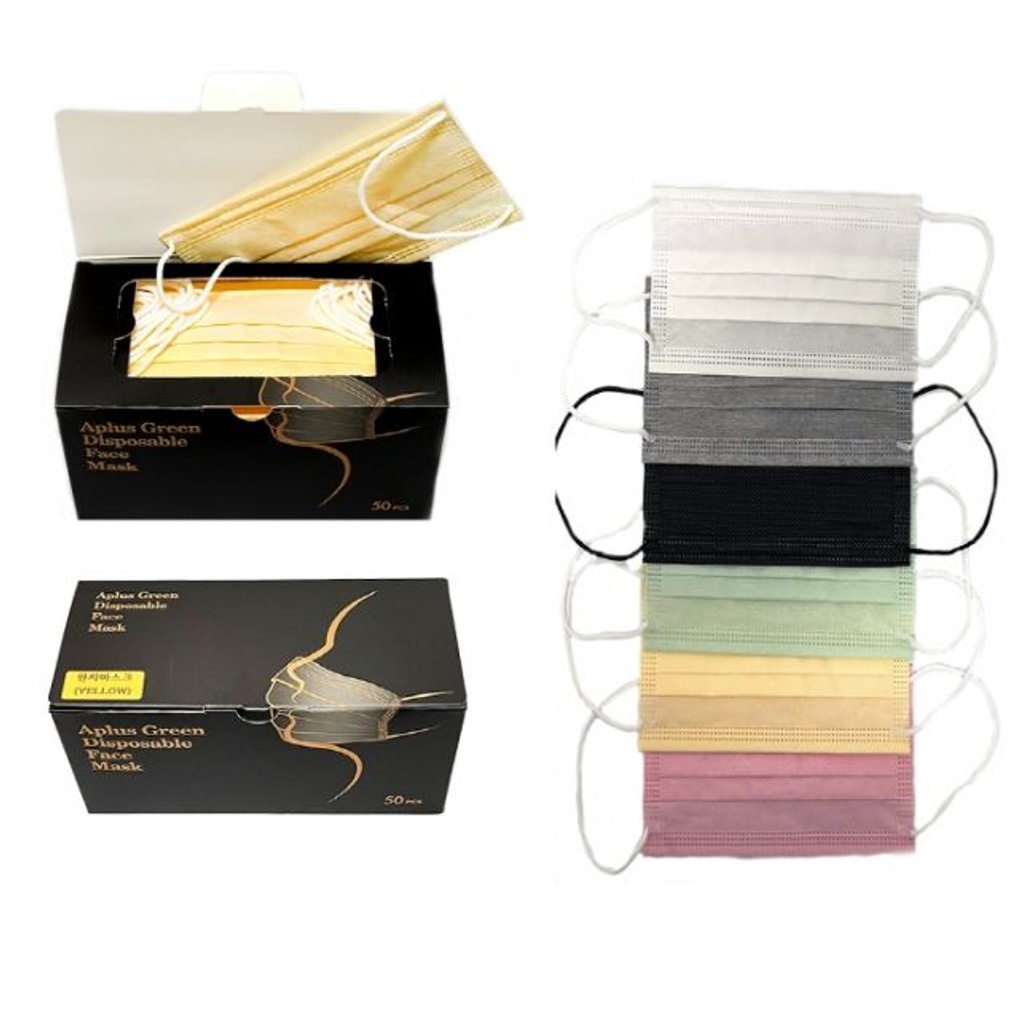[1300k] 에이플그린 한지마스크 한지필터 일회용 옐로우 대형 50매- 이랜드몰