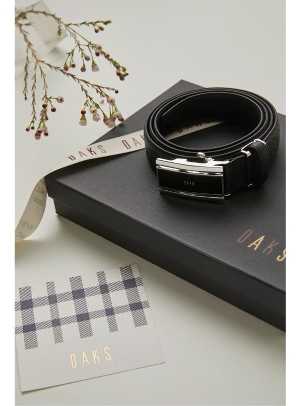 [21FW 닥스 ACC 남성]블랙 가죽 로고 사각버클 자동벨트_DBBE1F932BK- 이랜드몰