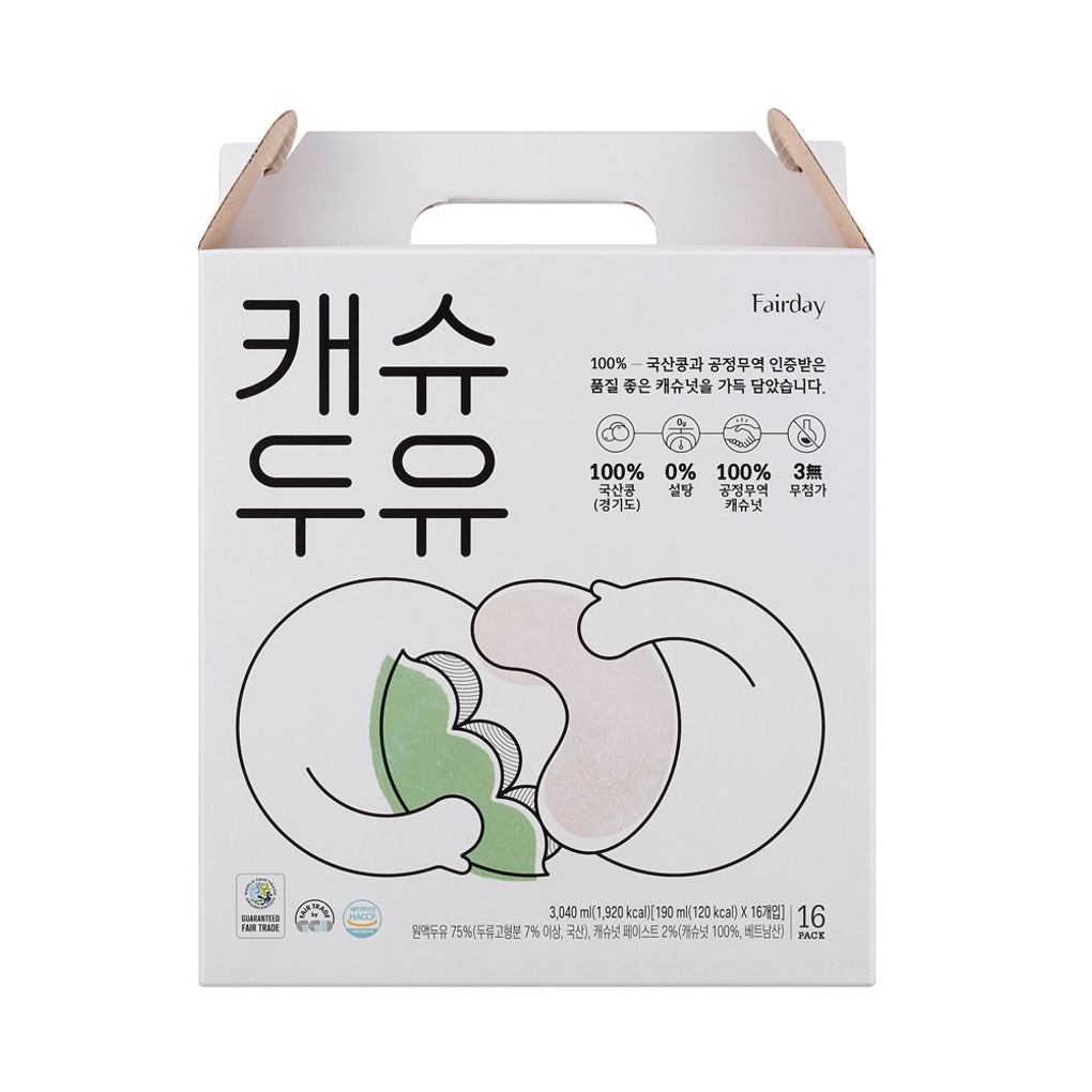 페어데이 공정무역 캐슈두유 190ml 16팩- 이랜드몰