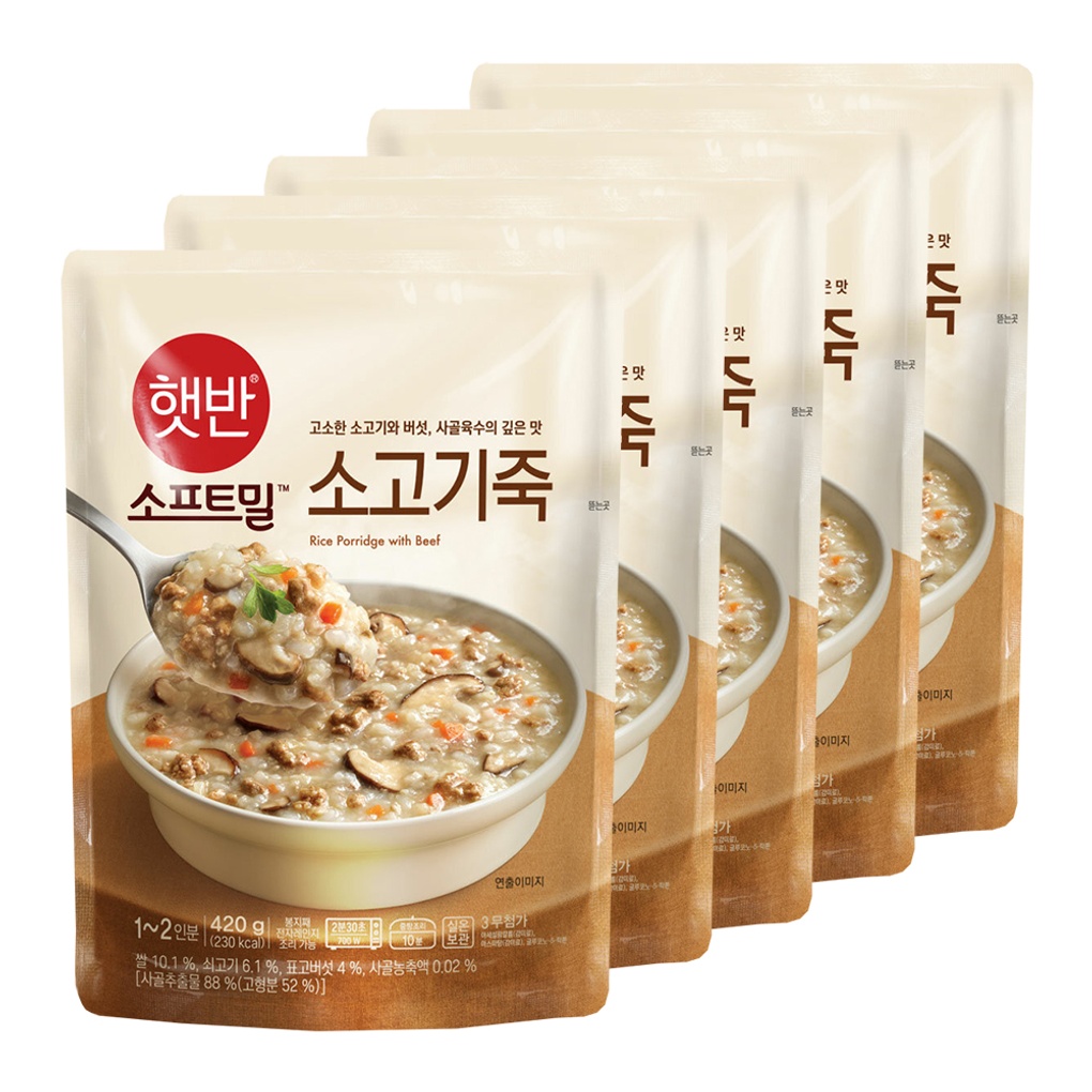 [CJ제일제당] 햇반 소프트밀 소고기죽 420g x 5개- 이랜드몰