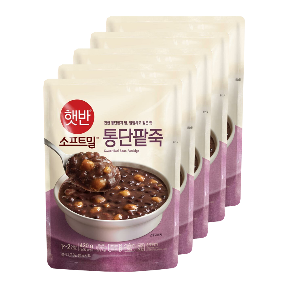 [CJ제일제당] 햇반 소프트밀 통단팥죽 420g x 5개- 이랜드몰