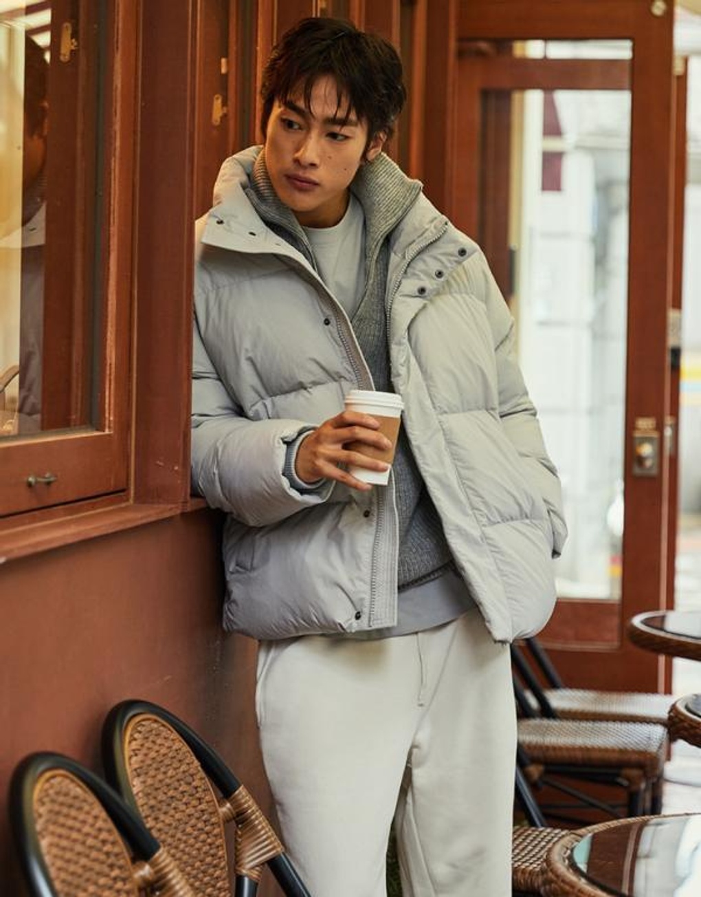 지오다노[22FW][다운][남] NEW 홍태준 목넥 덕파이버 푸파다운 3칼라- 이랜드몰