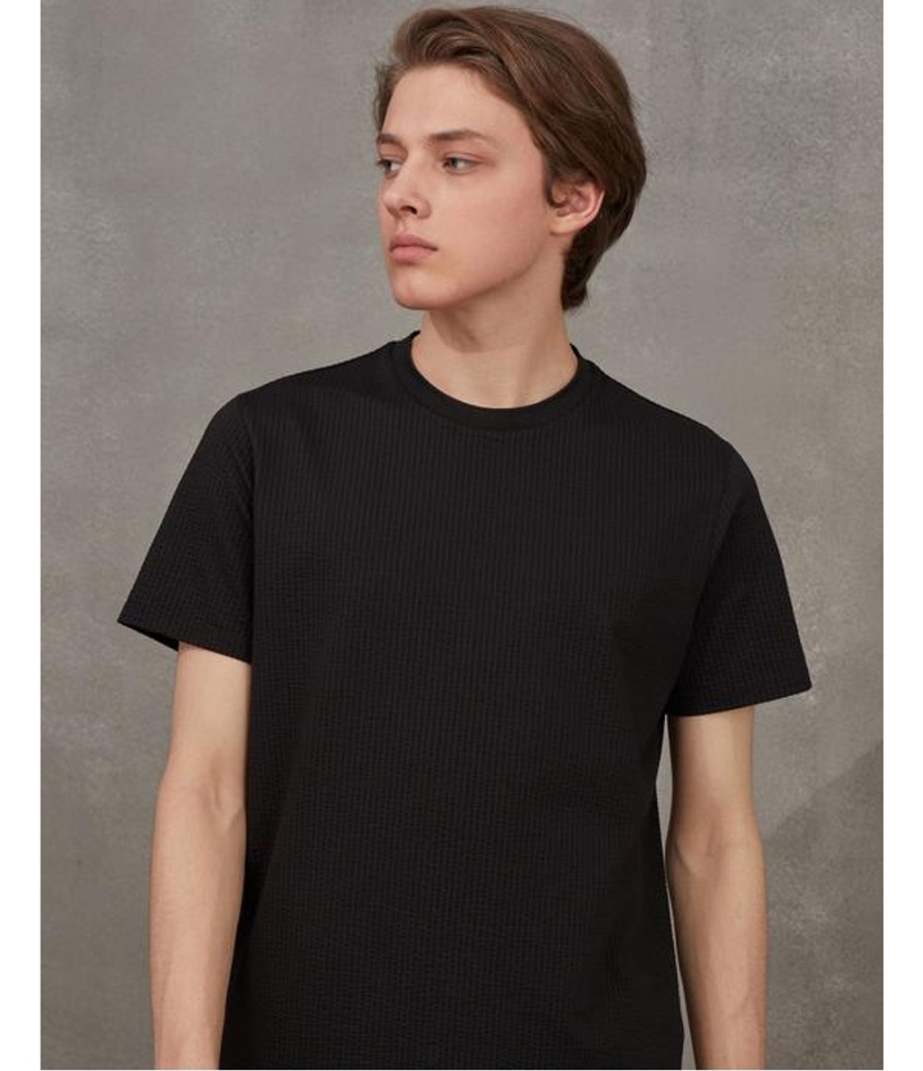 20SS 알레그리 ARTS0B207BK 블랙 시어써커 라운드 반팔- 이랜드몰