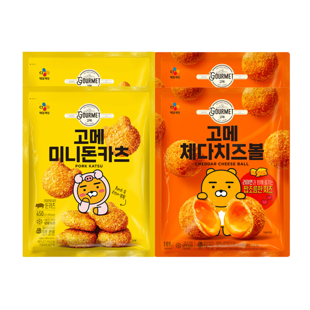 [CJ제일제당] 고메 체다치즈볼 189g x 2개 + 미니 돈카츠 450g x 2개- 이랜드몰