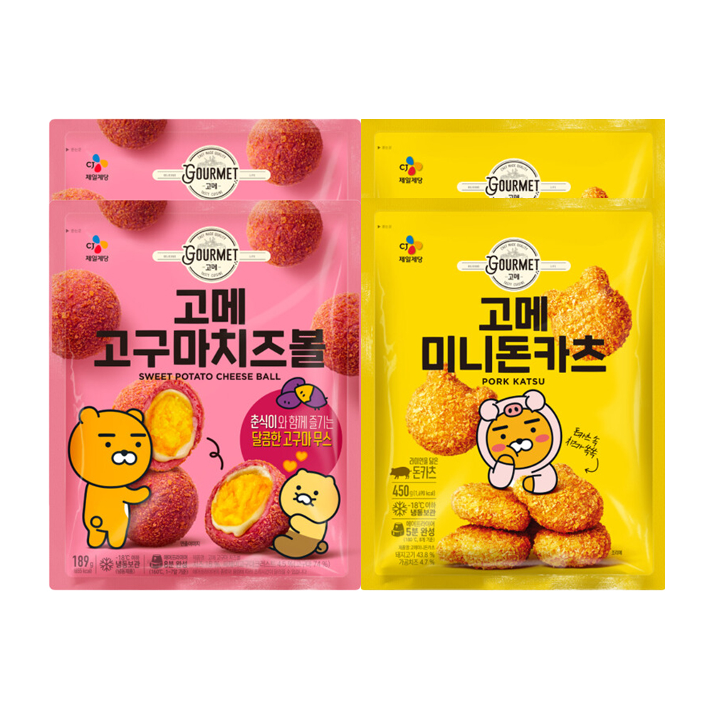 [CJ제일제당] 고메 고구마치즈볼 189g x 2개 + 미니 돈카츠 450g x 2개- 이랜드몰