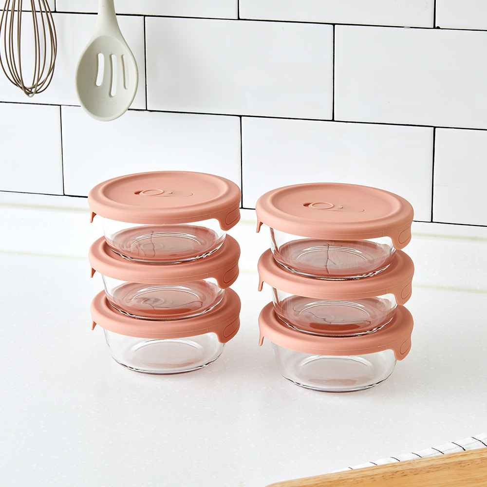 내열유리 실리콘 스팀홀 밥용기 350ML 6P세트 KC0523009- 이랜드몰