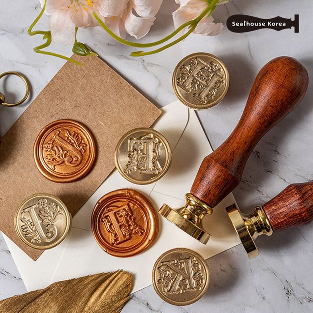 [1300k] 씰 스탠다드 실링스탬프&우드핸들 알파벳 클래식 실링왁스 25mm- 이랜드몰
