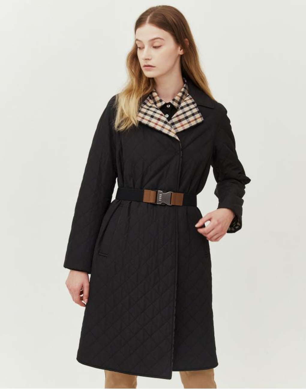 [20FW 닥스 여성]블랙 벨티드 양면코트_WKCO0D901BK- 이랜드몰