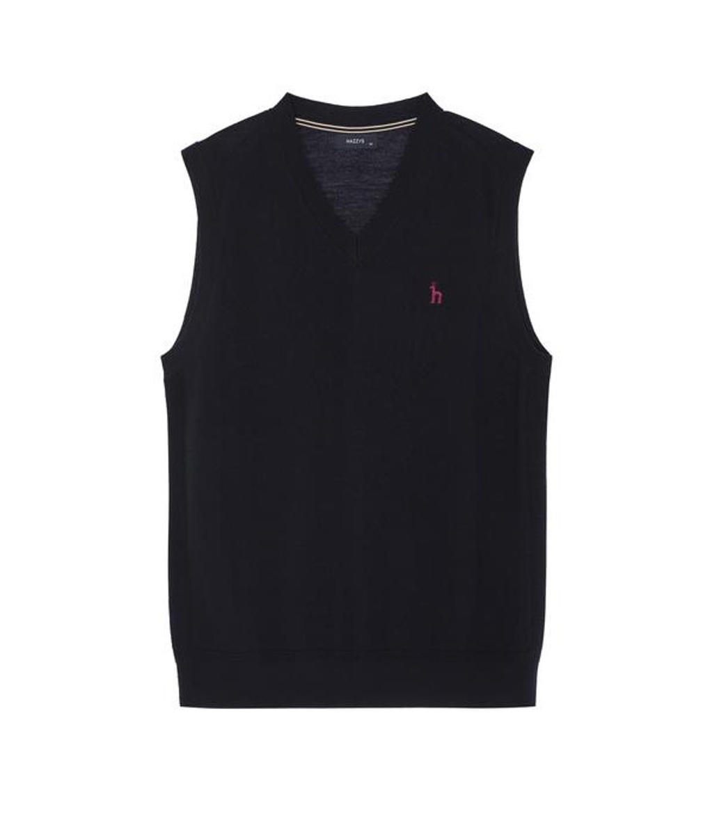 20FW 헤지스 남성 HZSW0D333N3 네이비 퍼피자수 울 니트베스트- 이랜드몰