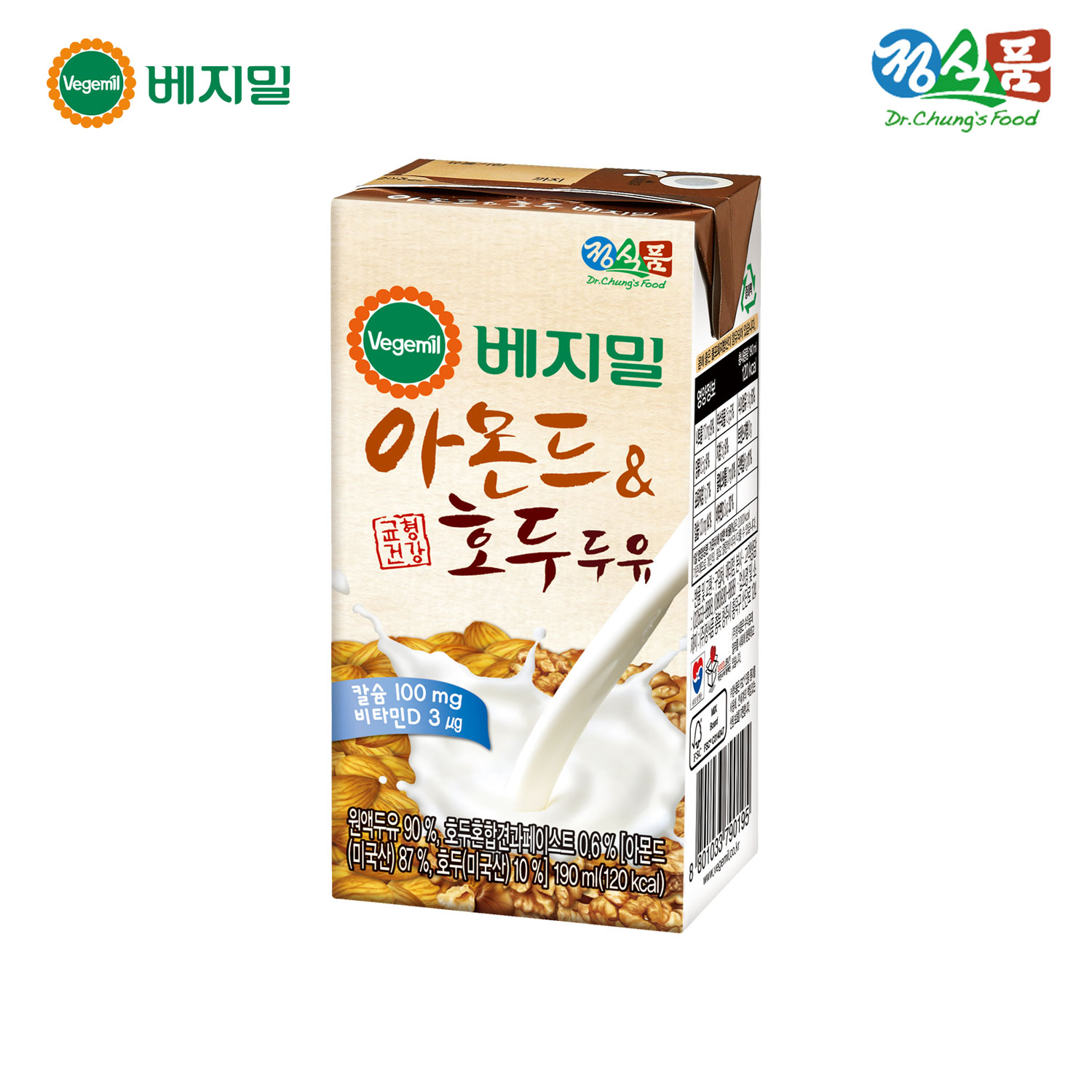 베지밀 아몬드와 호두 두유 190ml 16/32/48/64/72/96팩- 이랜드몰