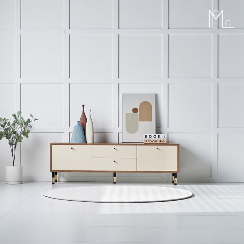 [1300k] 뉴트로 하이그로시 1500 거실장 티비다이 TV다이 TV장 TV거실장- 이랜드몰