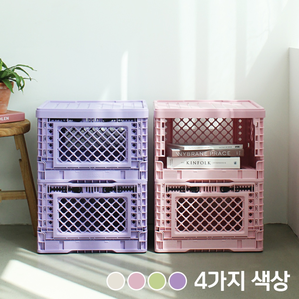 빅엘리 접이식 폴딩박스 리빙박스 다용도 수납함 컵홀더캡포함 이랜드몰