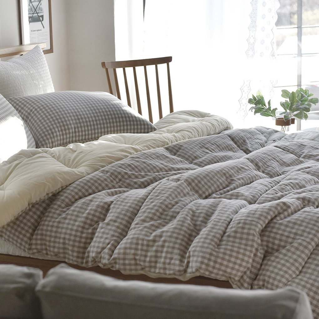 깅엄체크 워싱면 차렵이불 (SS/Q) 4color- 이랜드몰