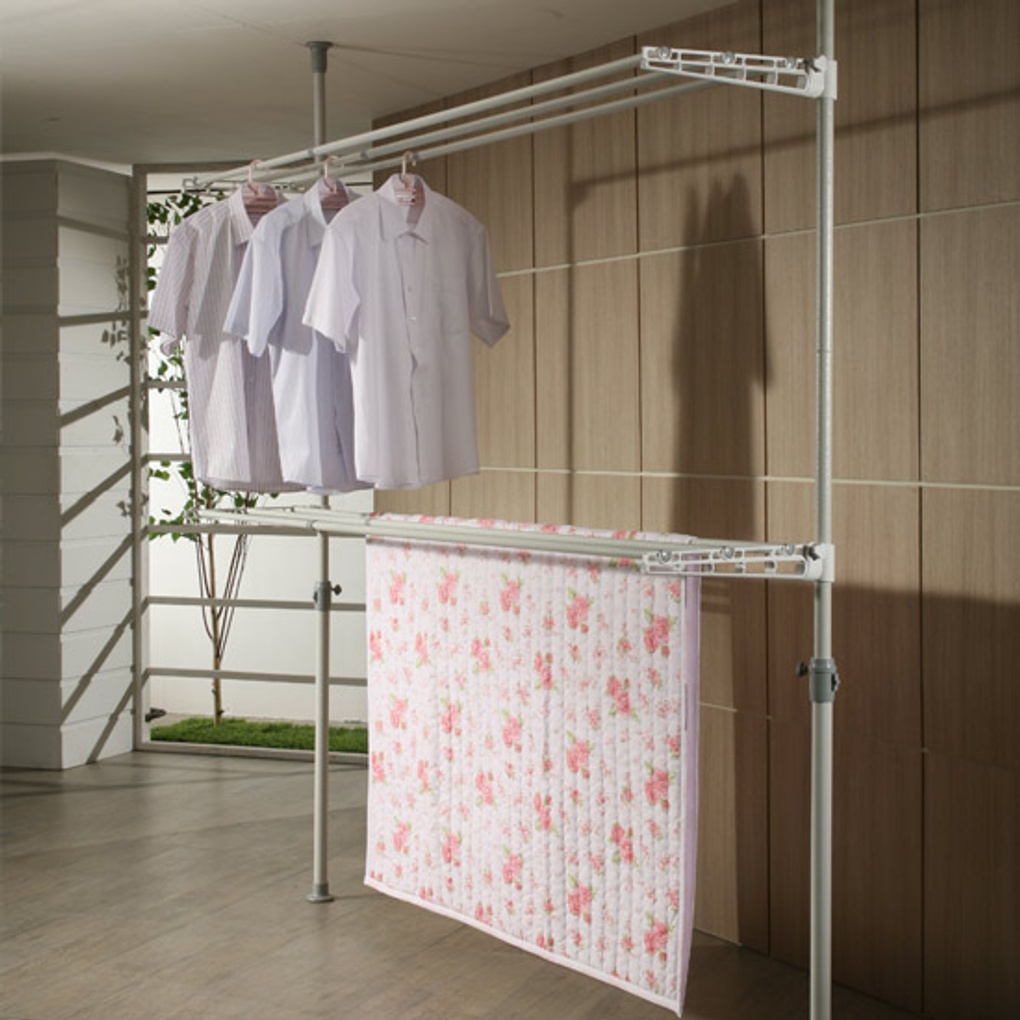 클린 폭조절 2단 베란다 빨래건조대- 이랜드몰