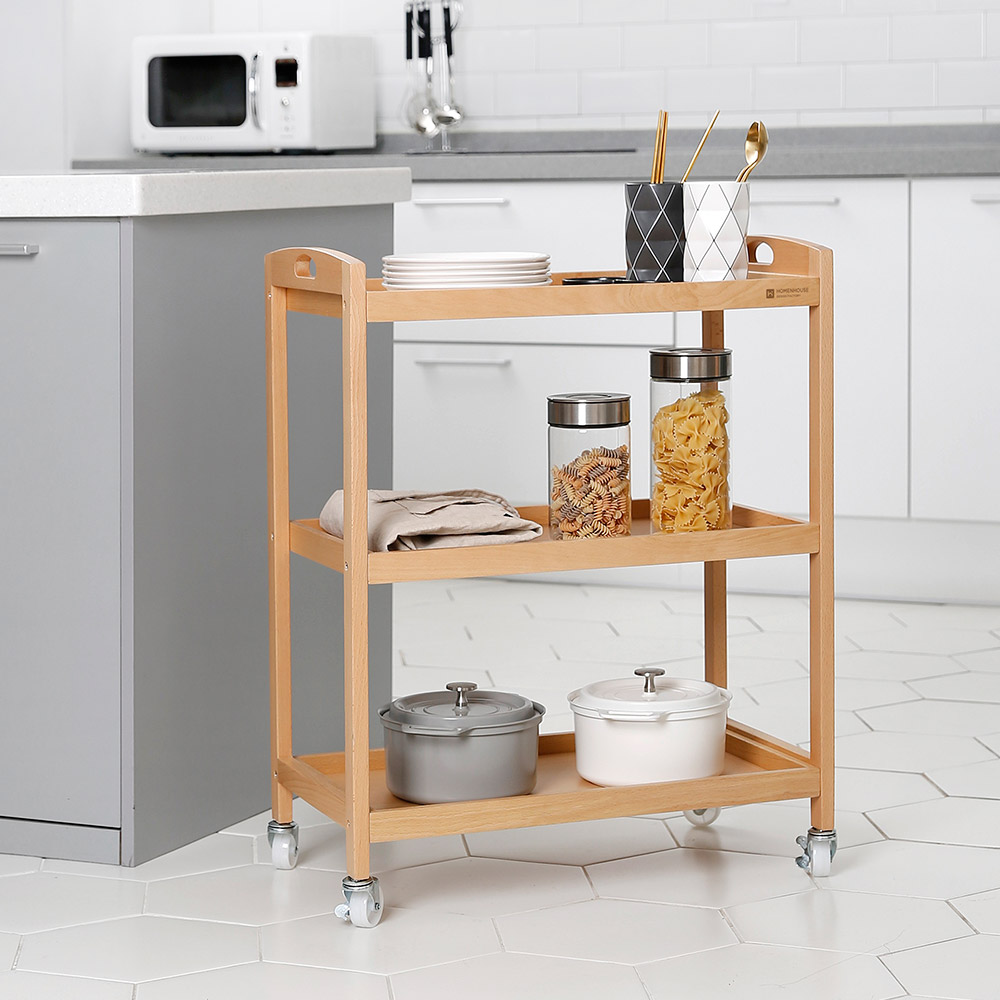 너도밤나무 3단 이동식 트롤리- 이랜드몰