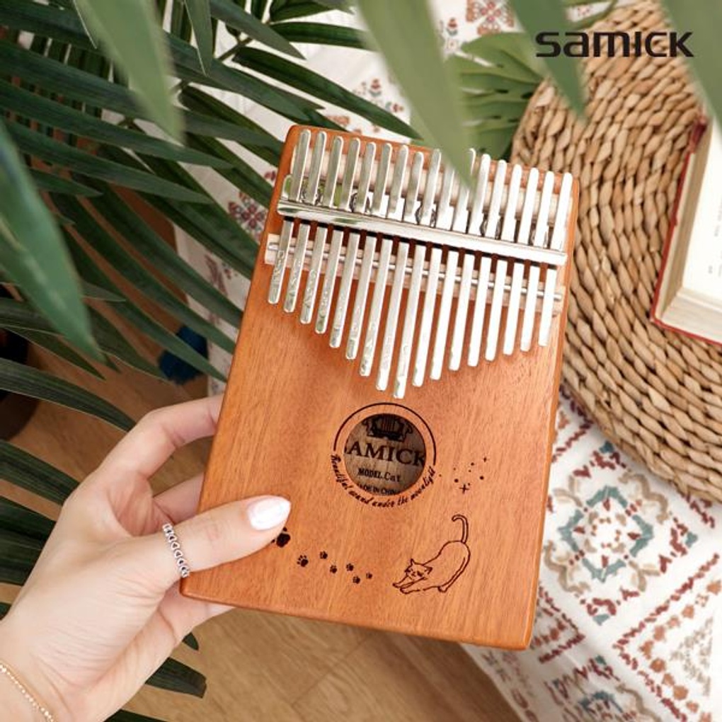 칼림바 SKLB-17 고양이 올솔리드마호가니 17키 음계각인 일러스트 디자인- 이랜드몰