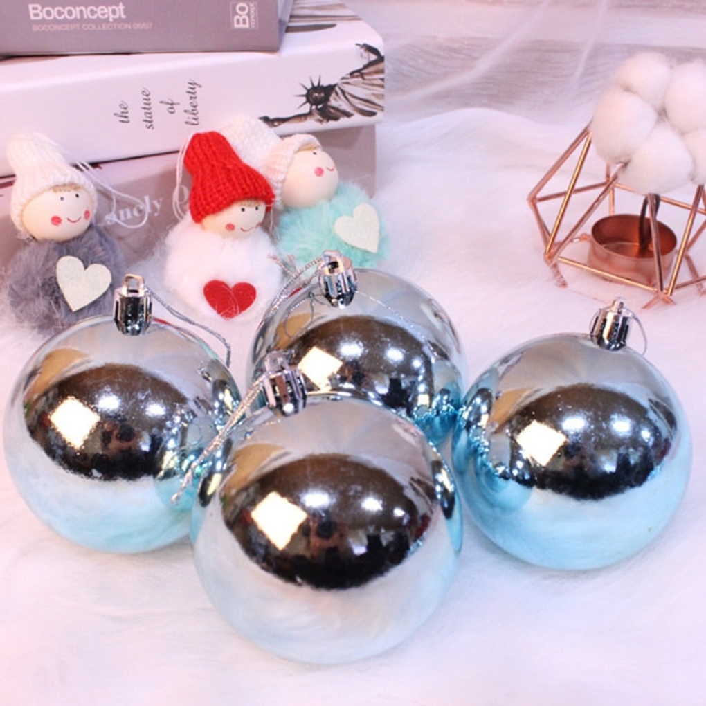 크리스마스 파스텔블루볼_유광 8cm(4p세트)- 이랜드몰