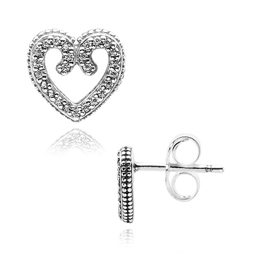 판도라 PANDORA 297099CZ 하트 스윌링 실버 귀걸이- 이랜드몰