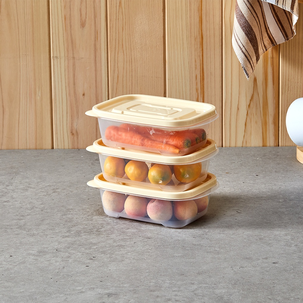 모던하우스 뉴프레쉬락 다목적보관용기 직사각 520ml 3P_옐로_KC0422048- 모던하우스