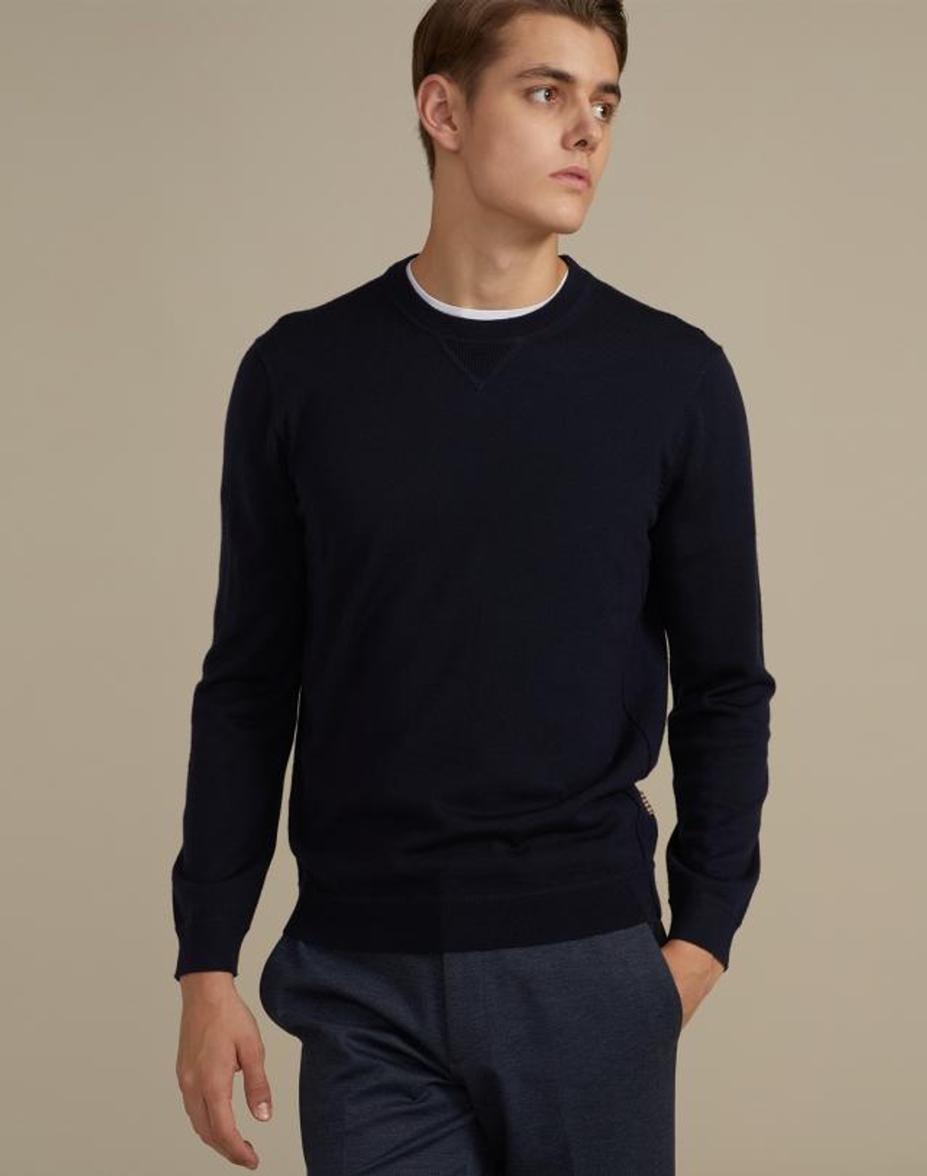 [20FW 닥스 남성]워셔블 기능성 네이비 소프트터치 라운드 니트_DMSW0D310N2- 이랜드몰