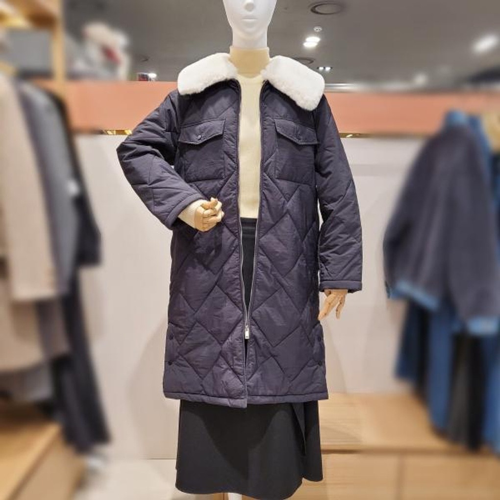 플라스틱아일랜드 퍼 카라 롱 패딩 점퍼_PN4PZ564- 이랜드몰