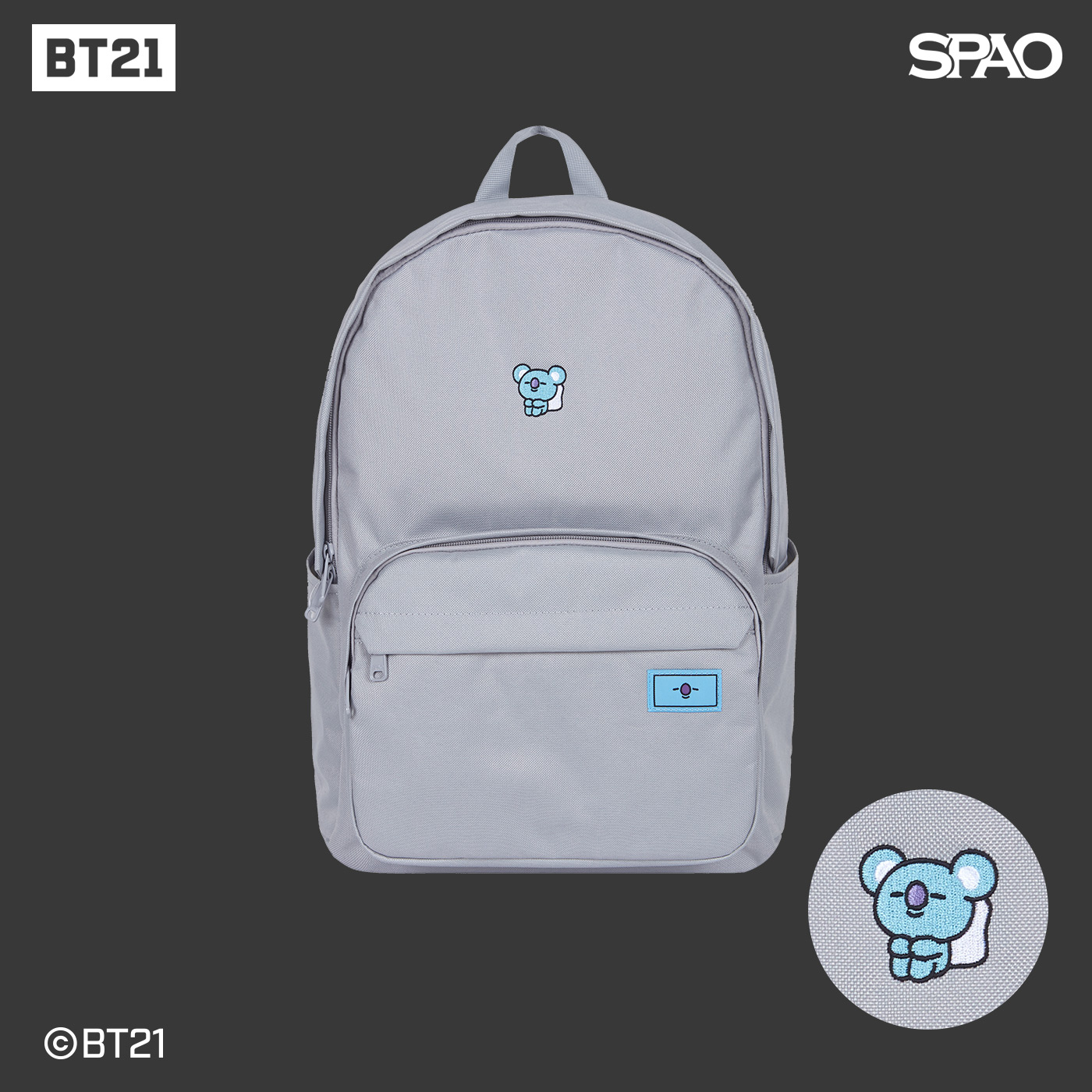 L BT21 캔디백팩(KOYA)_GRAY_SPAK948A01- 스파오