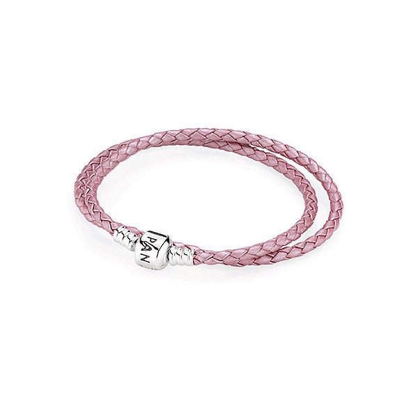 판도라 PANDORA 590705CMP-D 모먼트 더블 가죽 핑크 팔찌- 이랜드몰