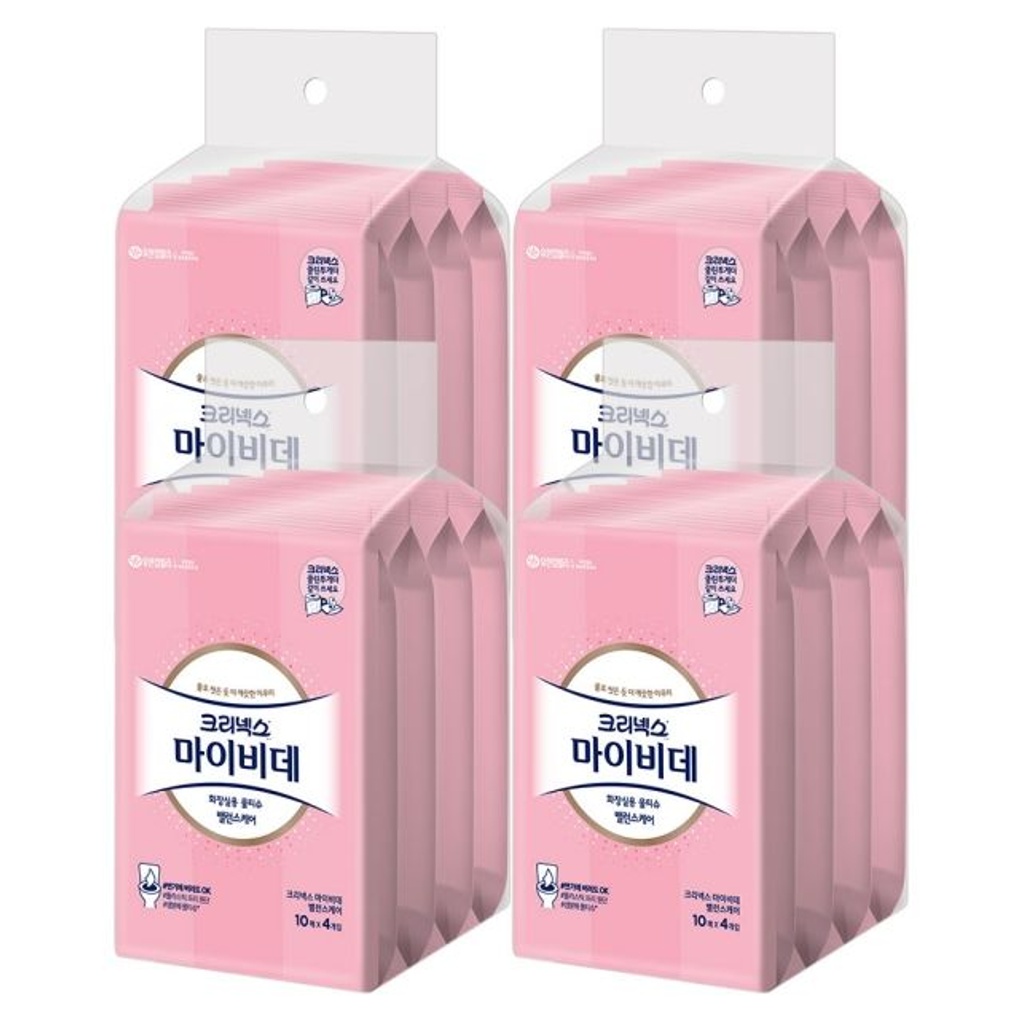 [1300k] 크리넥스 마이비데 밸런스케어10매X4팩X4개 비데물티슈화장실용- 이랜드몰