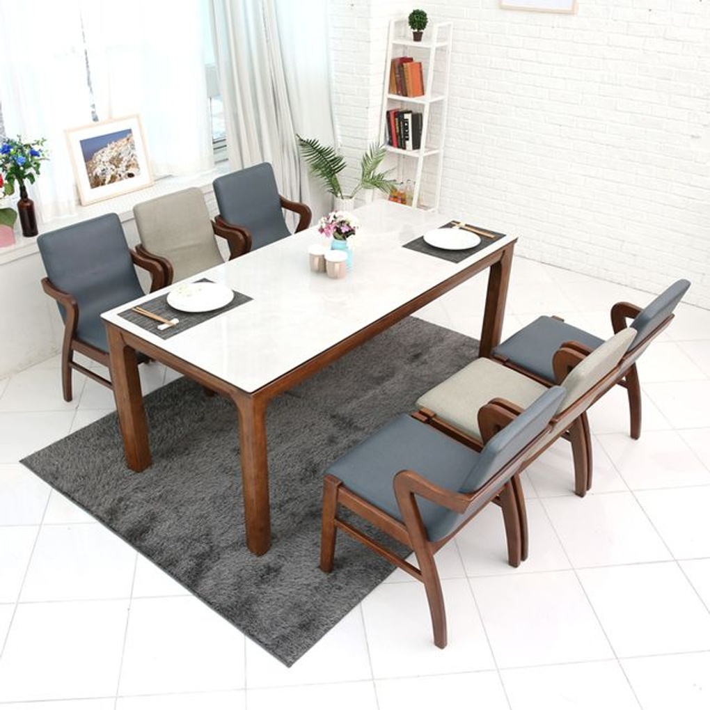 [1300k] 라르곤 6인 세라믹 원목식탁SET(의자형) KHD-951S- 이랜드몰