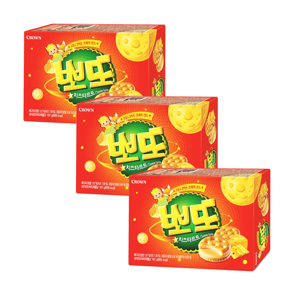 크라운 뽀또 치즈타르트 161g x 3개- 이랜드몰