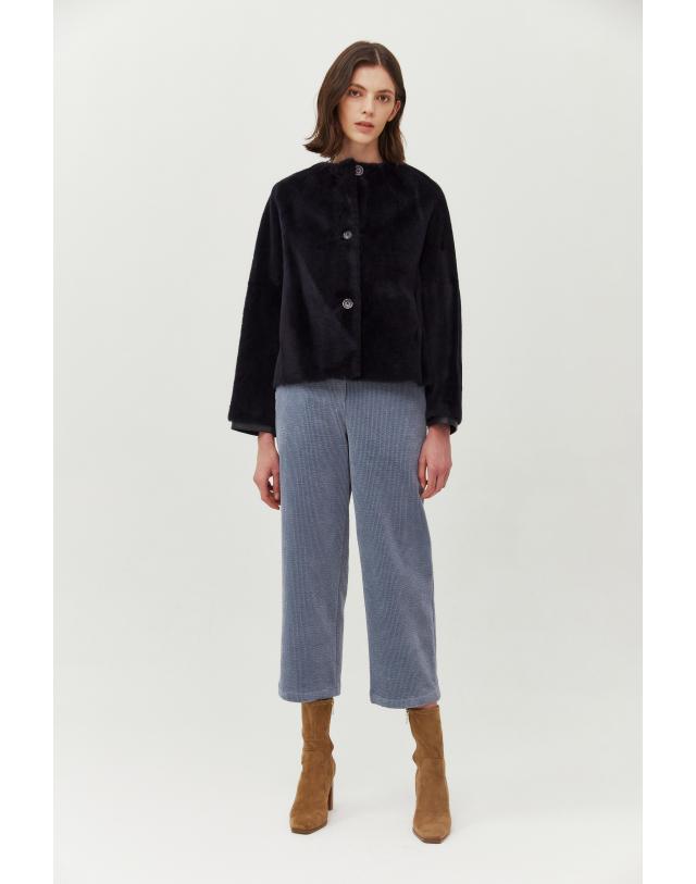 [20FW 바네사브루노 아떼 여성]네이비 단색 양모피 무스탕_WVJU0D475N2- 이랜드몰