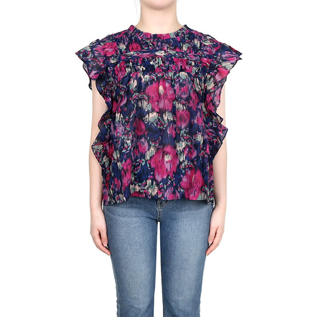 22SS 네이비 레요나 러플 블라우스 HT1541 22P033E 30FN- 이랜드몰