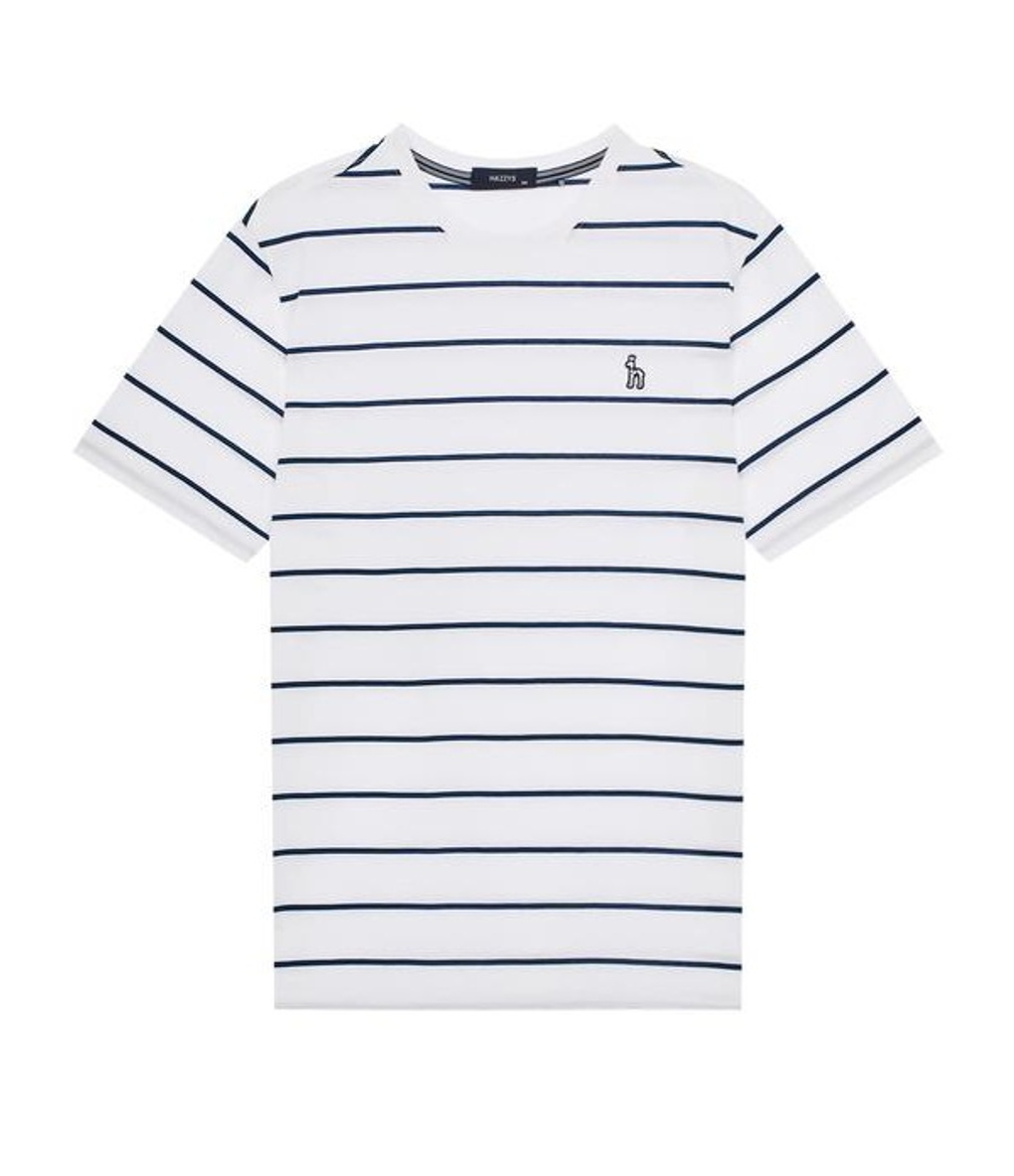 20SS 헤지스 남성 WHTS0B545WT 화이트 스트라이프 면 반팔티셔츠- 이랜드몰