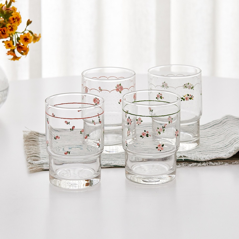 L 로즈인더스프링 유리컵4P SET NK0823002- 이랜드몰