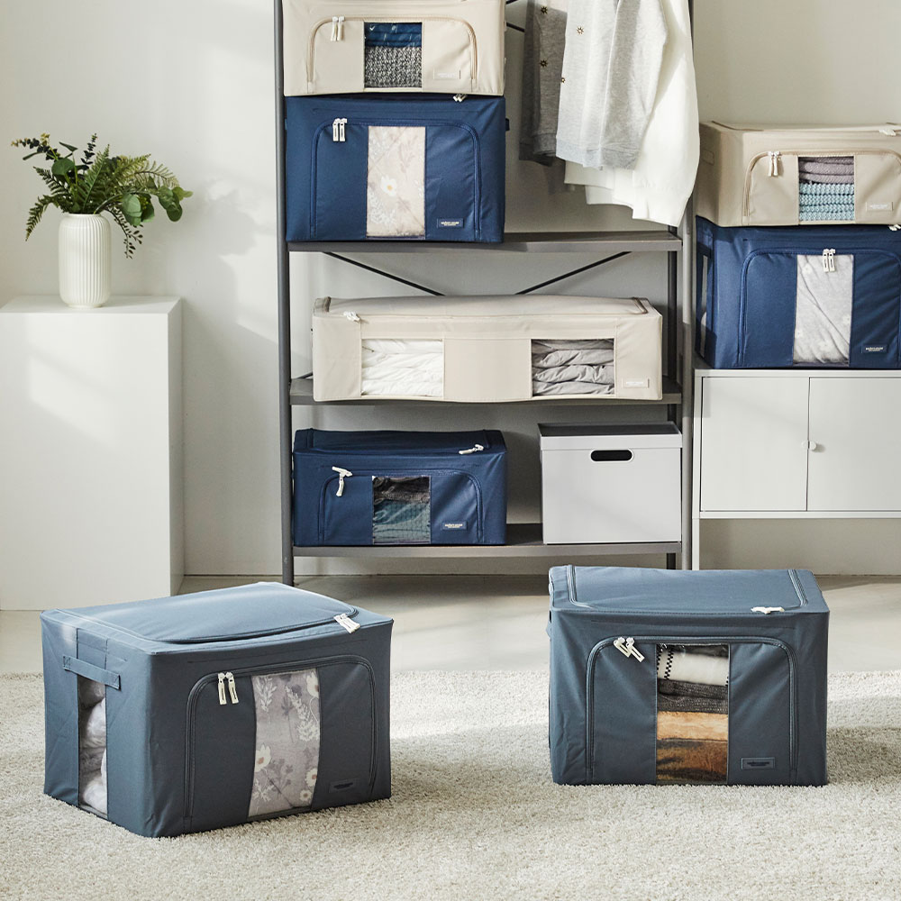 WOW HEIM 윈도우 매탈 폴딩 수납 그레이 66L 2P SET_BT0220001- 모던하우스