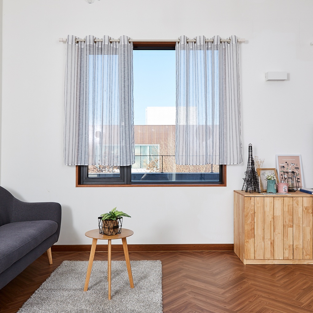 윈디 그레이 스트라입 반창문 시어커튼 140*150*2p- 이랜드몰