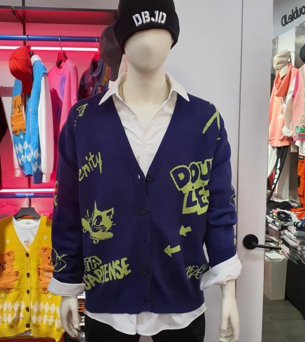 남여공용 DBJD레터링 브이넥가디건(JDZZ52901)- 이랜드몰