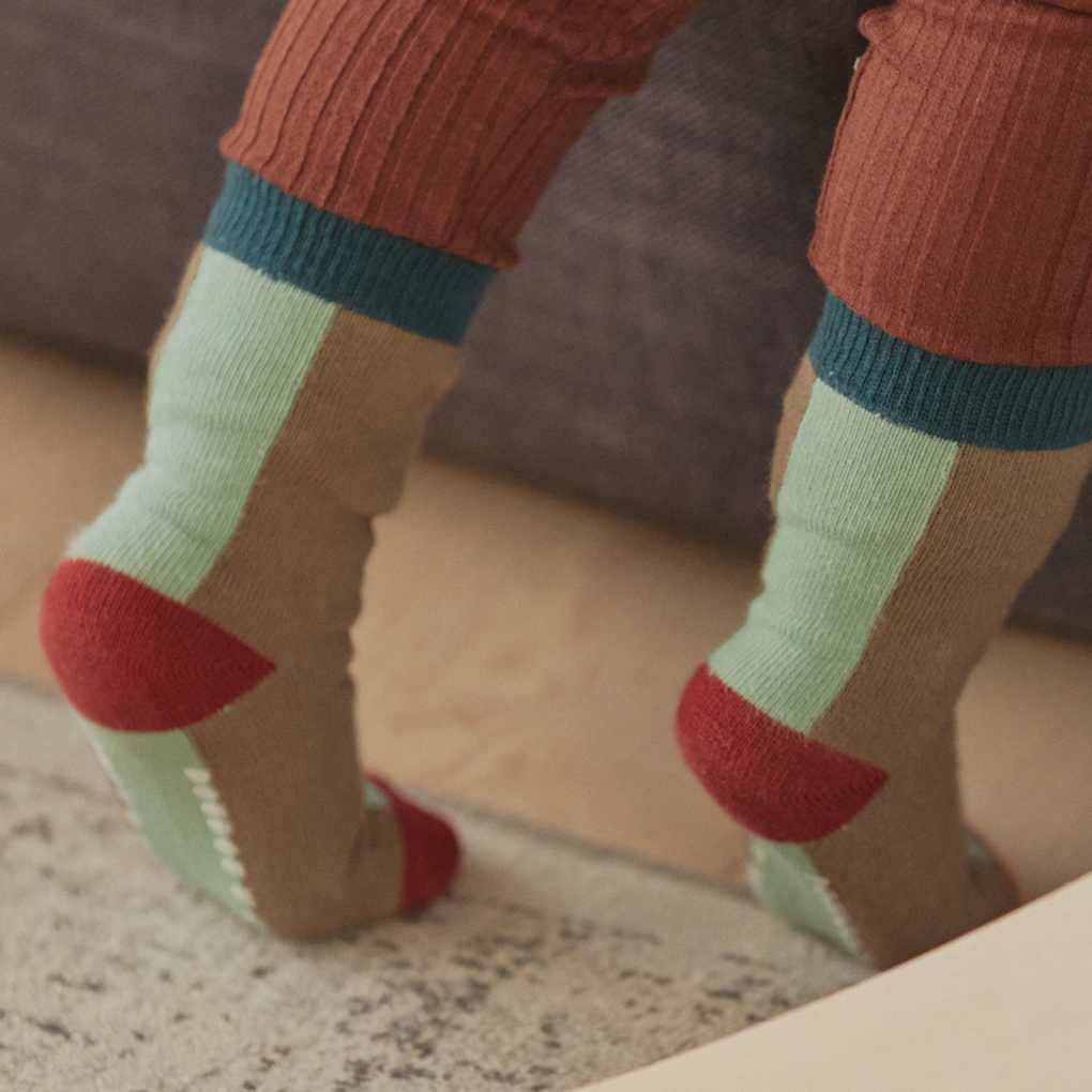 두두앤솜 컬러블럭 배색 논슬립 양말 2SET- KIDIKIDI