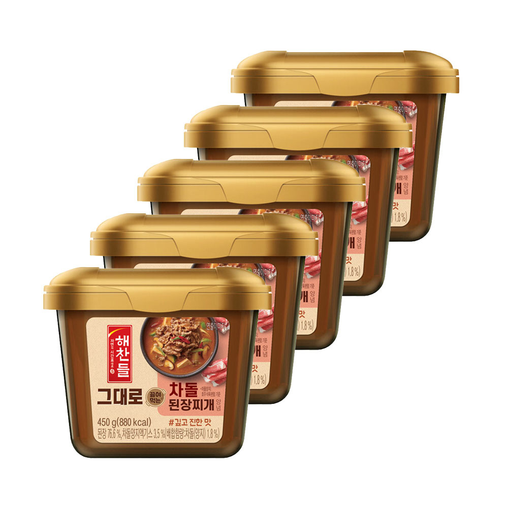 [CJ제일제당] 해찬들 그대로끓여먹는 차돌된장찌개양념 450g x 5개- 이랜드몰