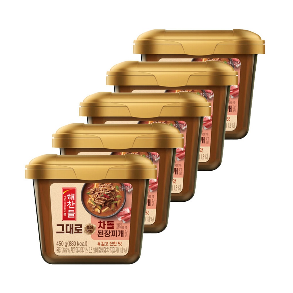 [CJ제일제당] 해찬들 그대로끓여먹는 차돌된장찌개양념 450g x 5개- 이랜드몰